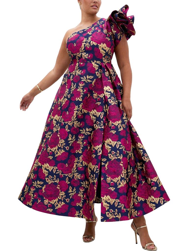 CITY CHIC City Chic Floral Jacquard Grand Gala Maxi Dress
